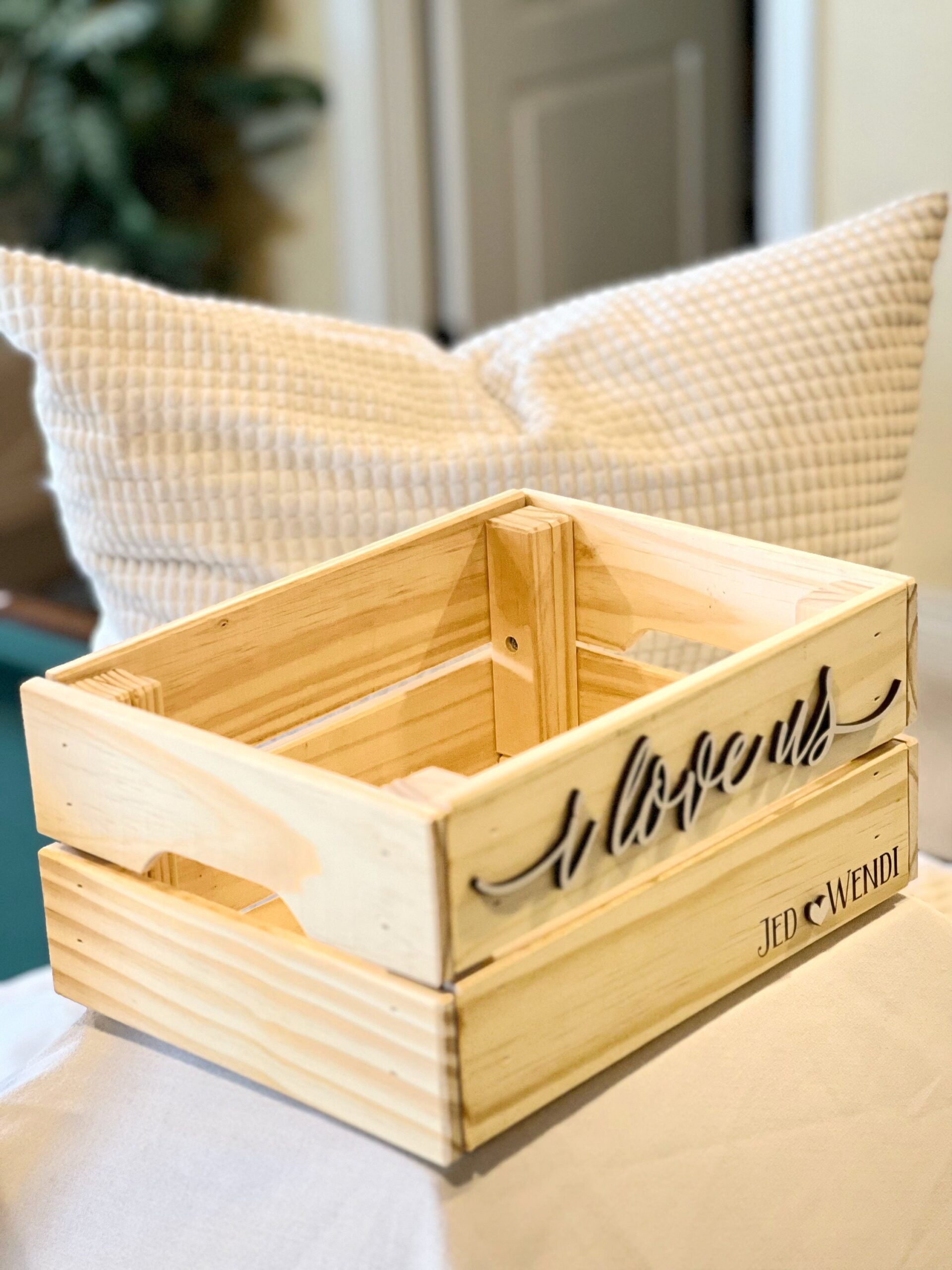 Personalized Storage Crate Gift Basket - Custom Willow Creations